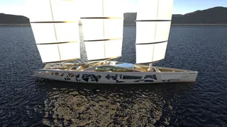 coquine![design] reveals 99m DynaRig sailing yacht concept Crystal